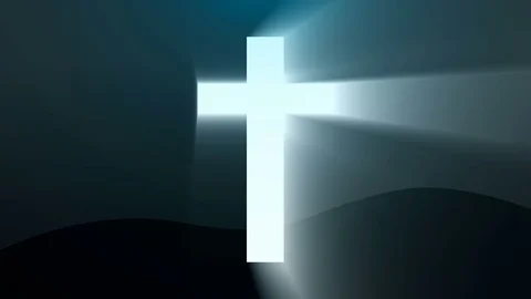 Light cross of Christ, ray beams backgro... | Stock Video | Pond5