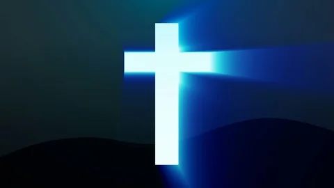 Light cross of Christ, ray beams backgro... | Stock Video | Pond5