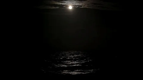 The light of the full moon is reflected ... | Stock Video | Pond5