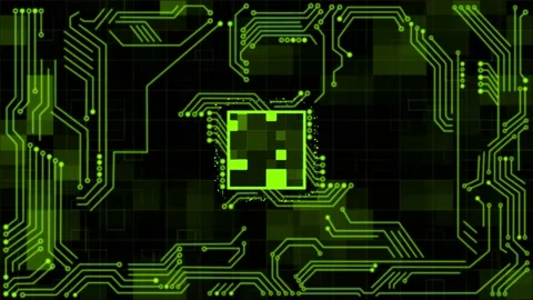 Light green color circuit background | Stock Video | Pond5