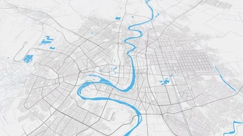 Light grey blue Baghdad map background l... | Stock Video | Pond5