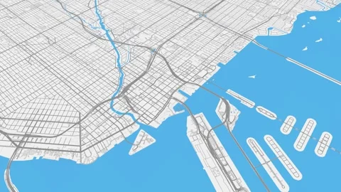 Light grey blue Miami map background loo... | Stock Video | Pond5
