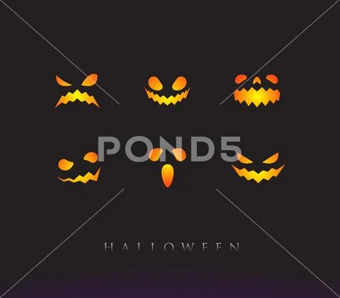 The light of the monsters faces. Vector Illustration ~ Clip Art #121319371