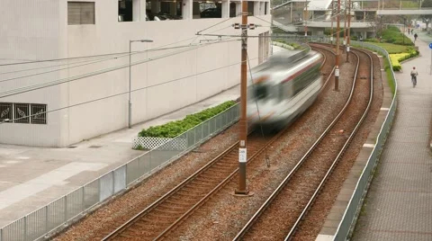 Light rail transit line, time lapse shot... | Stock Video | Pond5