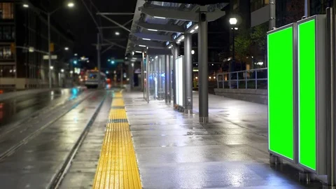 Light Rapid Transit Station Billboard Ad... | Stock Video | Pond5
