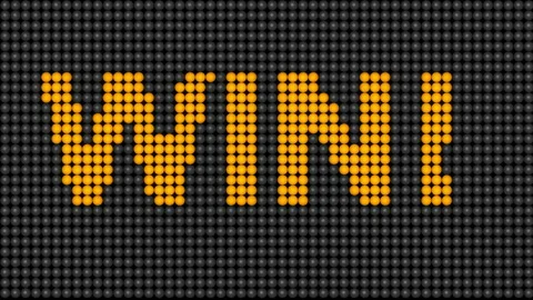Light sign LED text display "YOU WIN!" ,... | Stock Video | Pond5