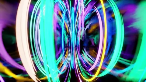 Light stripes moving fast over dark back... | Stock Video | Pond5