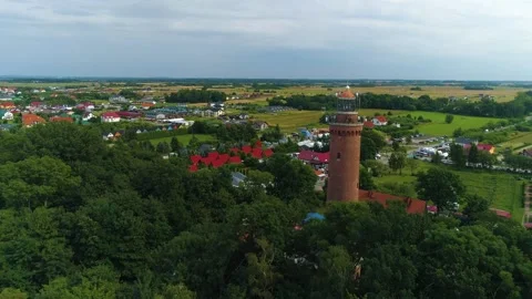 Lighthouse Gaski Latarnia Morska Aerial ... | Stock Video | Pond5
