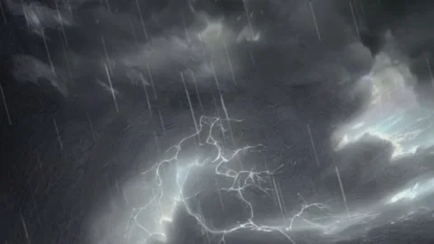 Lightning and rain with angry storm clou... | Stock Video | Pond5