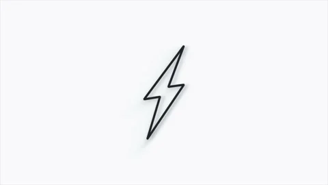 Lightning bolt 3d icon isolated on white... | Stock Video | Pond5