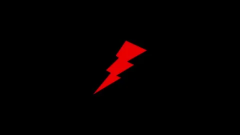 Lightning bolt red sign 4k animation in ... | Stock Video | Pond5