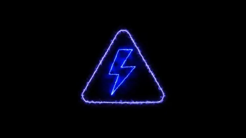 Lightning Bolt Warning Sign Animation on... | Stock Video | Pond5