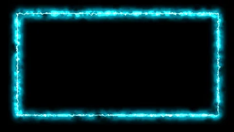 Lightning border frame on black backgrou... | Stock Video | Pond5