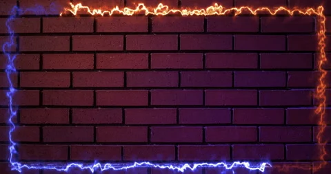 Lightning Neon Energy border frame on a... | Stock Video | Pond5