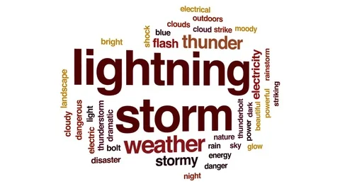 Lightning storm animated word cloud, tex... | Stock Video | Pond5