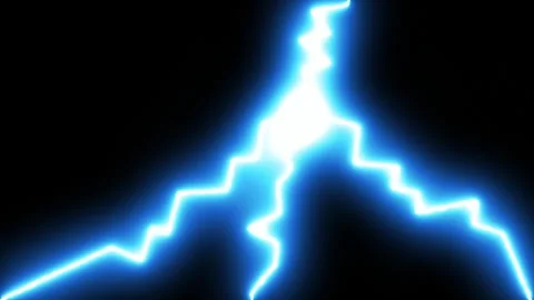 Lightning Strike Effect on a Black Backg... | Stock Video | Pond5