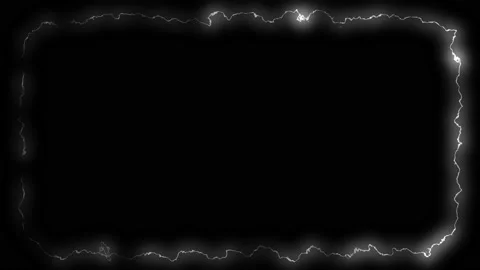 Lightning strike effect border on black ... | Stock Video | Pond5