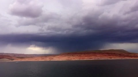Lightning Strike Lake Powell | Stock Video | Pond5