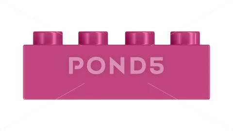 Lilac Rose Lego Block Isolated on a White Background.: Royalty Free ...