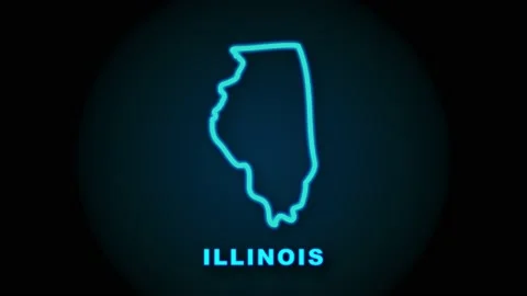 Line animated map showing the state of I... | Stock Video | Pond5