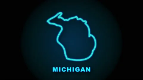 Line animated map showing the state of M... | Stock Video | Pond5