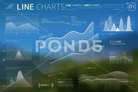 Line Charts and Area Charts Infographic Elements: Graphic #110617593