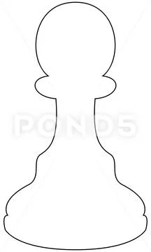 Line chess figure pawn isolated on white background. Chess piece Pawn ...