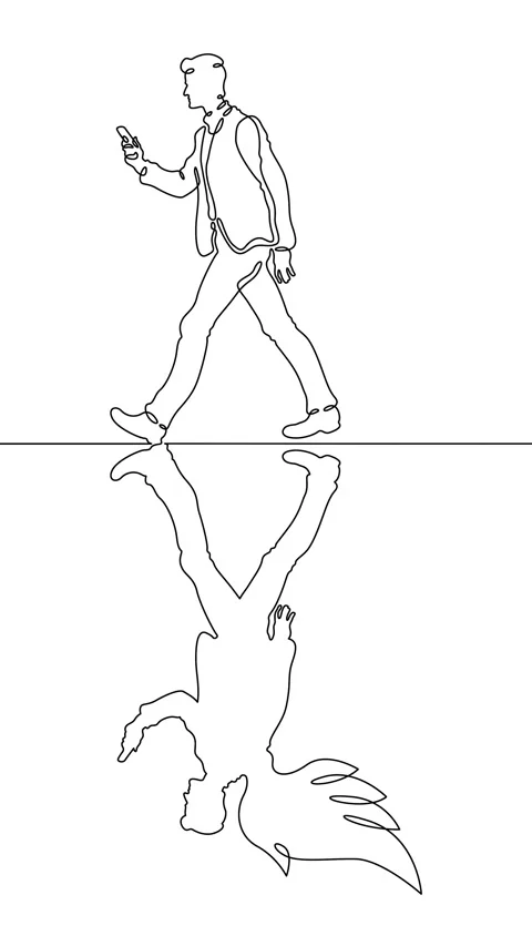 Line drawing animation of a man is walki... | Stock Video | Pond5