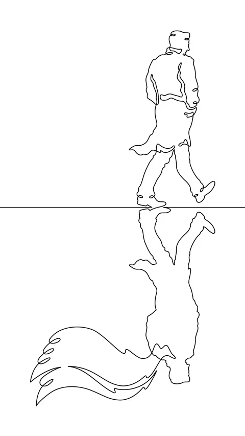 Line drawing animation of a man is walki... | Stock Video | Pond5