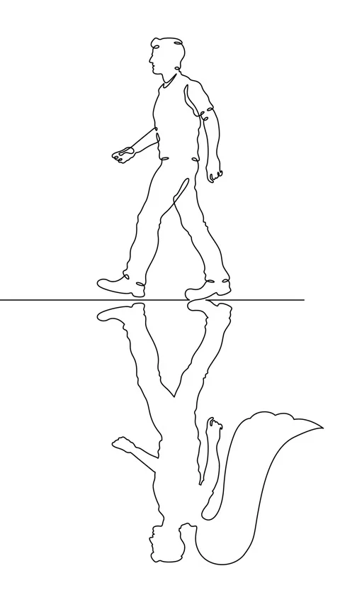 Line drawing animation of a man is walki... | Stock Video | Pond5