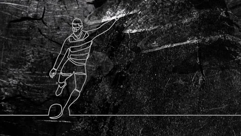 Line drawing animation of soccer player ... | Stock Video | Pond5