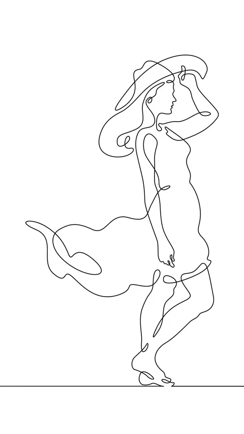 Girl Line Drawing Stock Footage ~ Royalty Free Stock Videos | Pond5