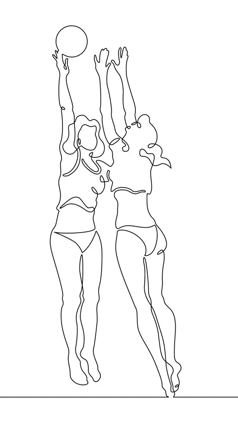 Line drawing animation of women playing ... | Stock Video | Pond5