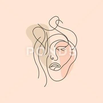 Line drawing captures the subtle details of a woman's face, from the ...