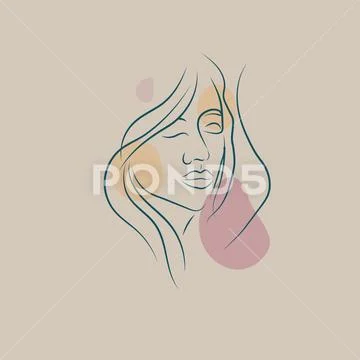 Line drawing captures the subtle details of a woman's face, from the ...