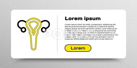 Line Female reproductive system icon isolated on white background ...