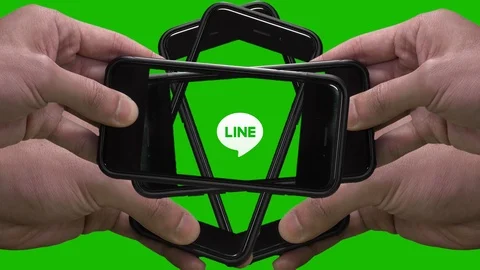 LINE message app logo on smartphone scre... | Stock Video | Pond5