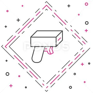 Line Money gun icon isolated on white background. Shoot the toy gun ...