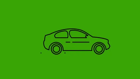 line moving car animation on green scree... | Stock Video | Pond5