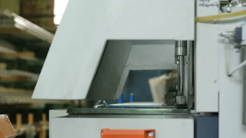 Line production of plastic windows. Cutt... | Stock Video | Pond5