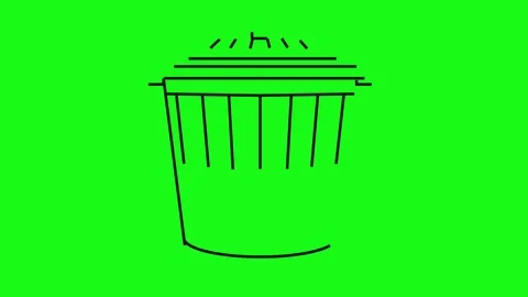 Linear animation of trash can on a green... | Stock Video | Pond5