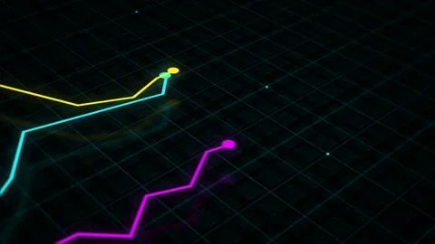 Linear chart of digital income | Stock Video | Pond5