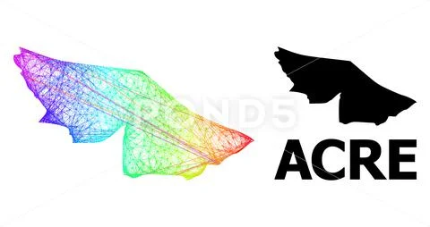 Linear Map of Acre State with Spectral Gradient: Royalty Free #153708002