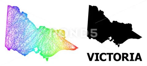 Linear Map of Australian Victoria with Spectrum Gradient Illustration ...