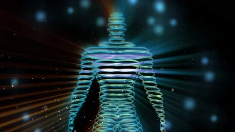 Linear, stripped 3d man, rendered as con... | Stock Video | Pond5