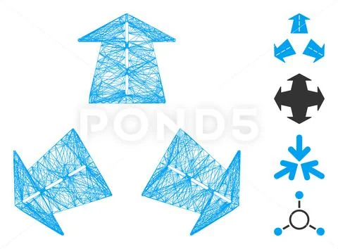 Linear Three Road Directions Vector Mesh Illustration #143153328
