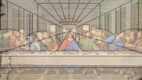 Lines and perspective in Last supper of ... | Stock Video | Pond5
