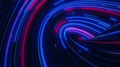 Lines of neon light twist and moving abs... | Stock Video | Pond5