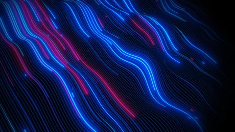 Lines of neon light wave move abstract b... | Stock Video | Pond5