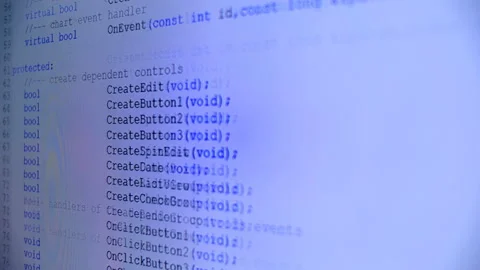 Lines of programmes code run across the ... | Stock Video | Pond5